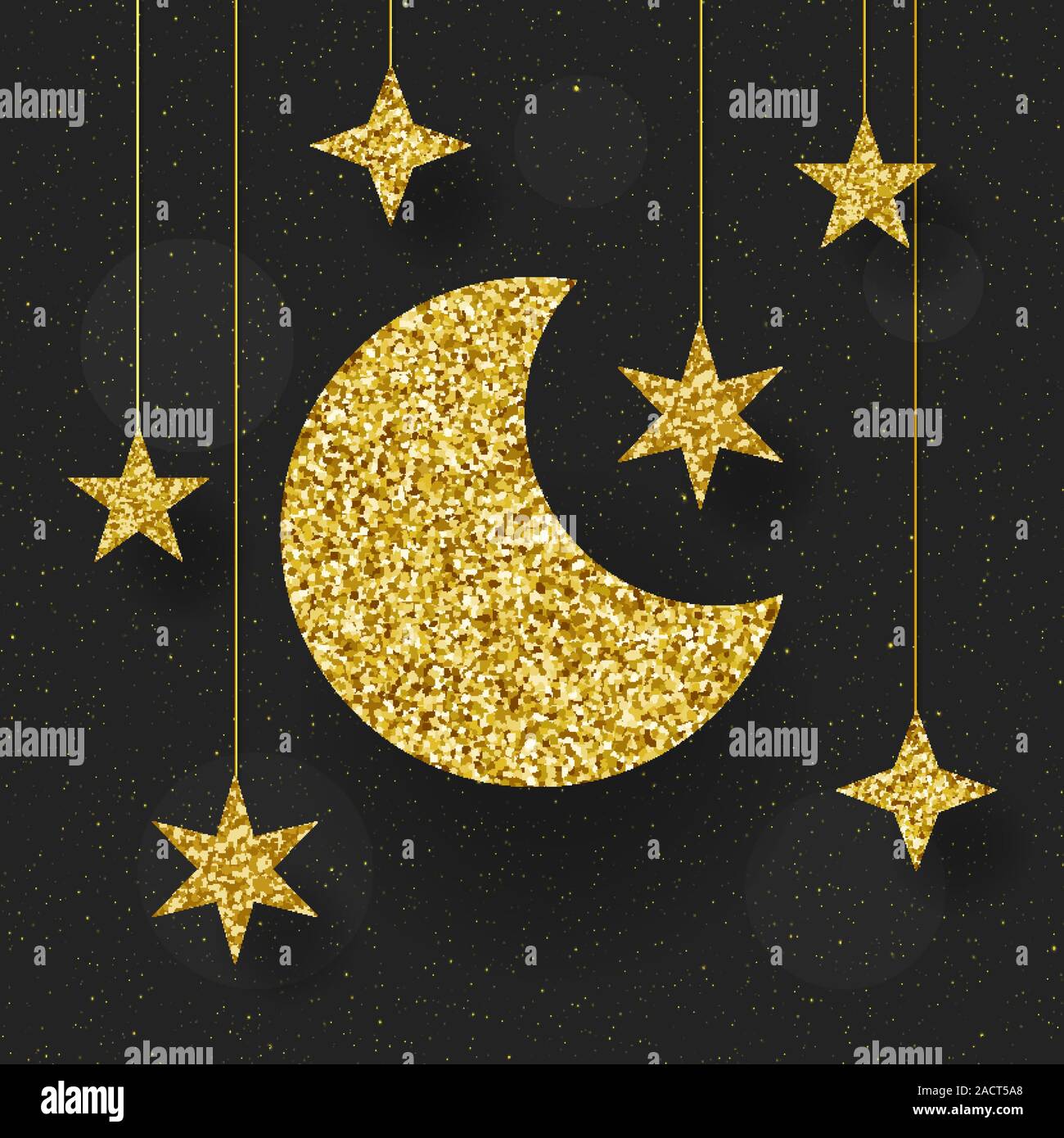 Golden Moon Symbol Icon Design Element, Illustration For Logo, Banner ...