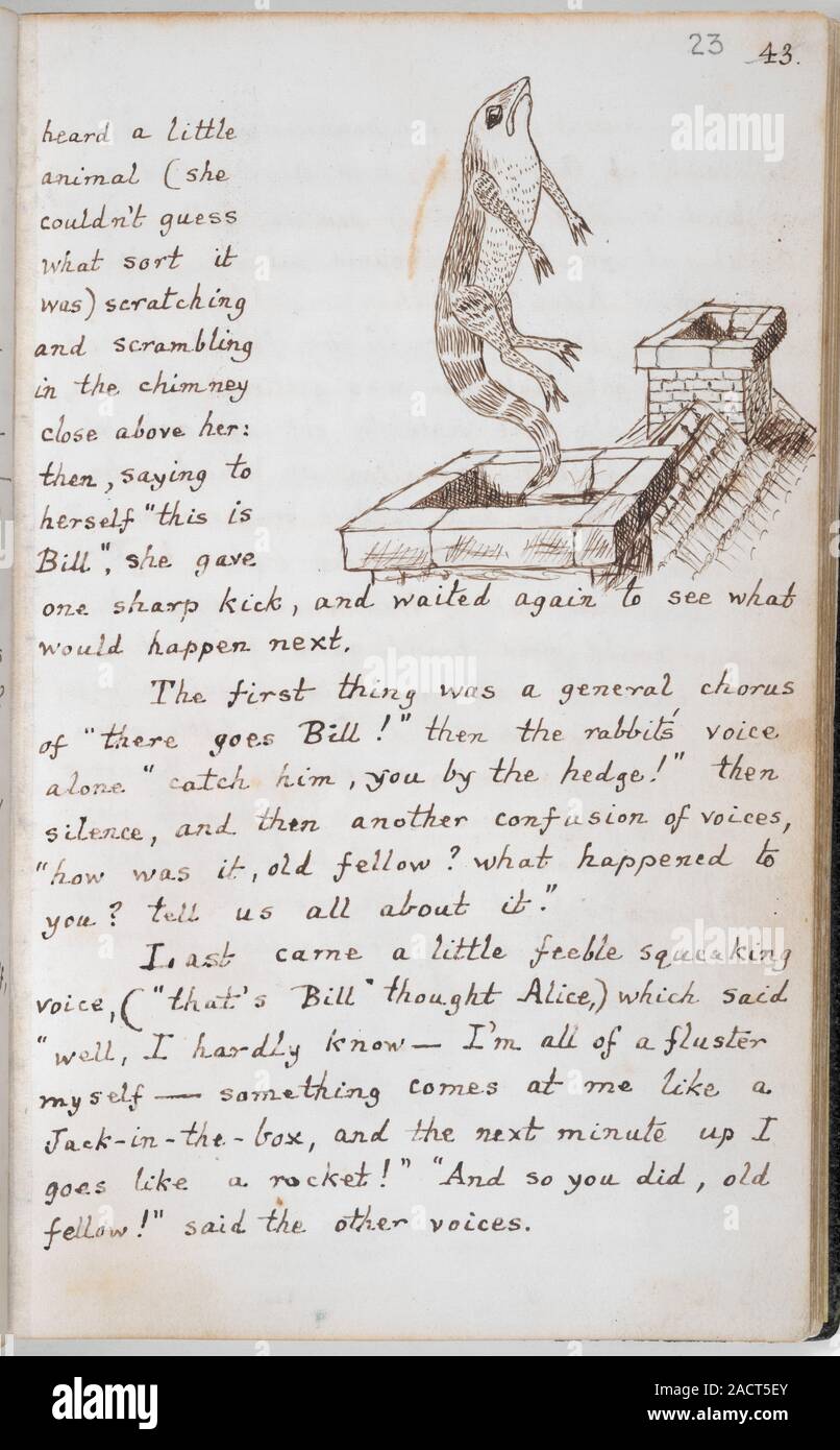 Bill the Lizard, Whole folio Text and drawing from Chapter II: Bill the ...