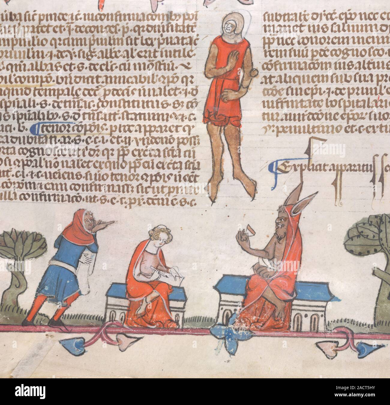 Theophilus and the Devil, Detail Lower margin. A scene from the ...