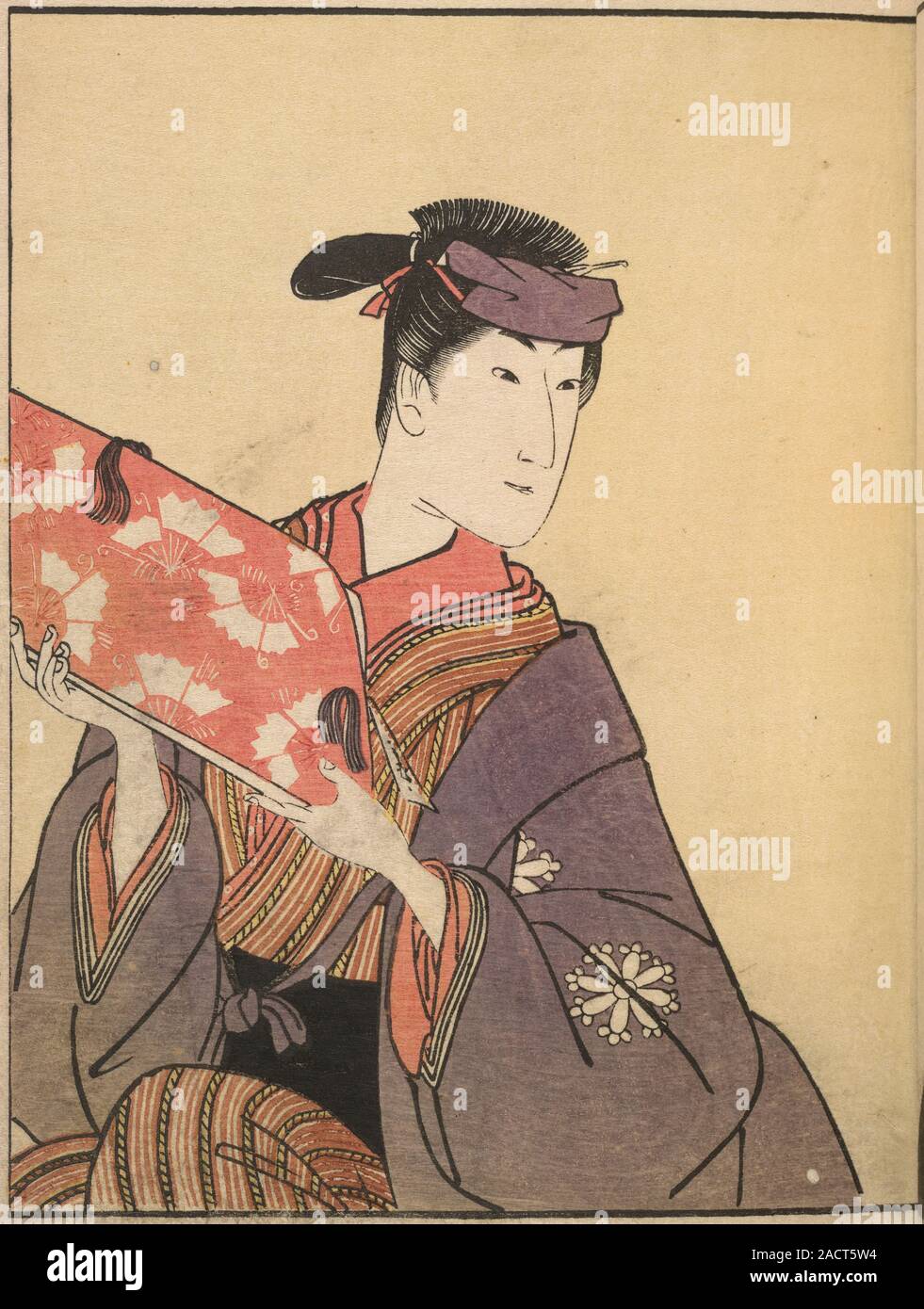 Kabuki actor in female role. Image taken from Yakusha Konote Kashiwa ...