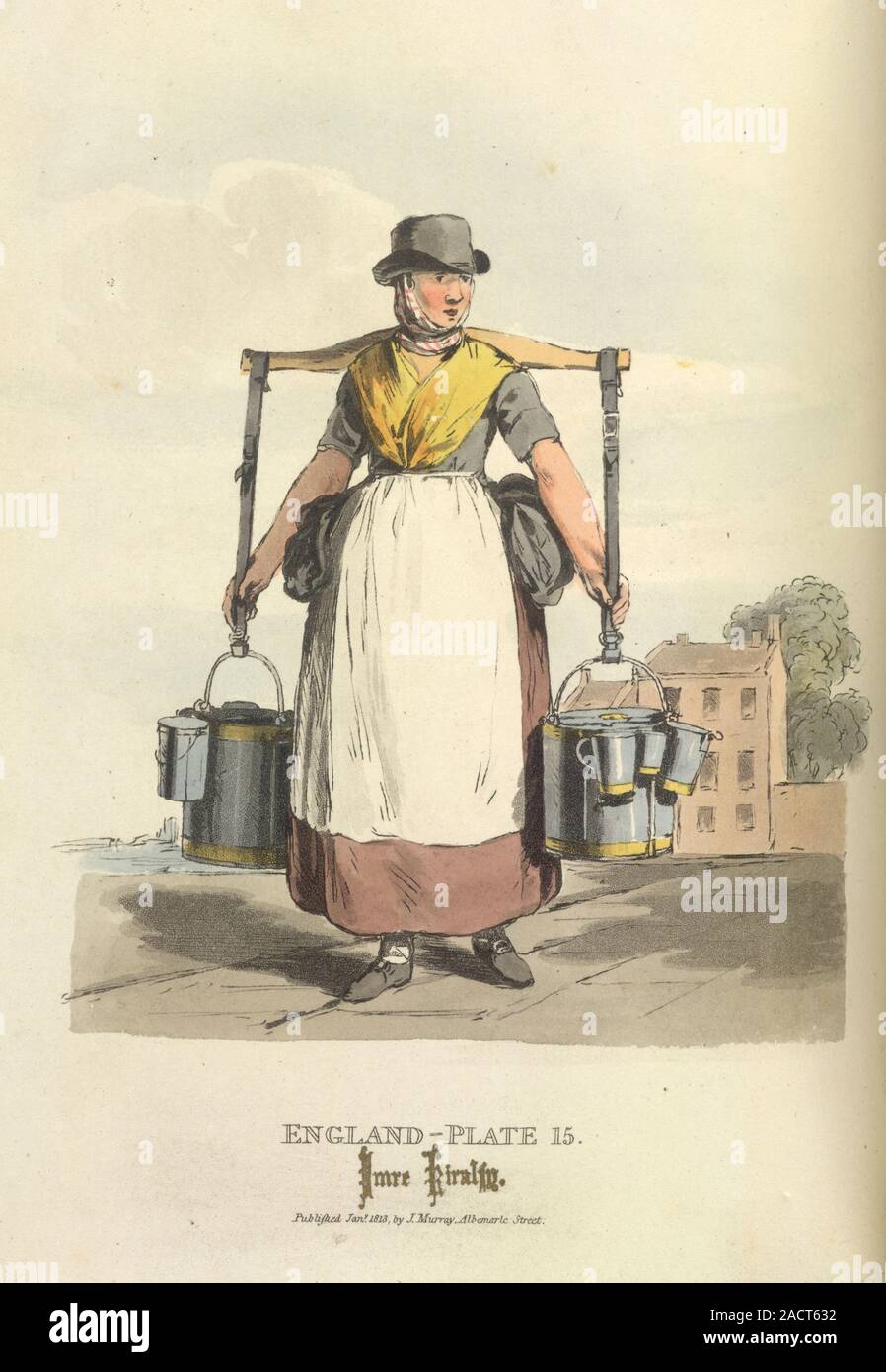 A Milk-maid. Image taken from Picturesque representations of the dress ...