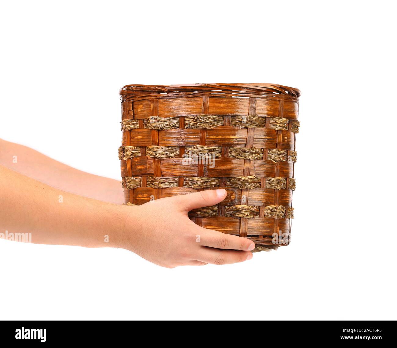 Hand holds woven basket hi-res stock photography and images - Alamy