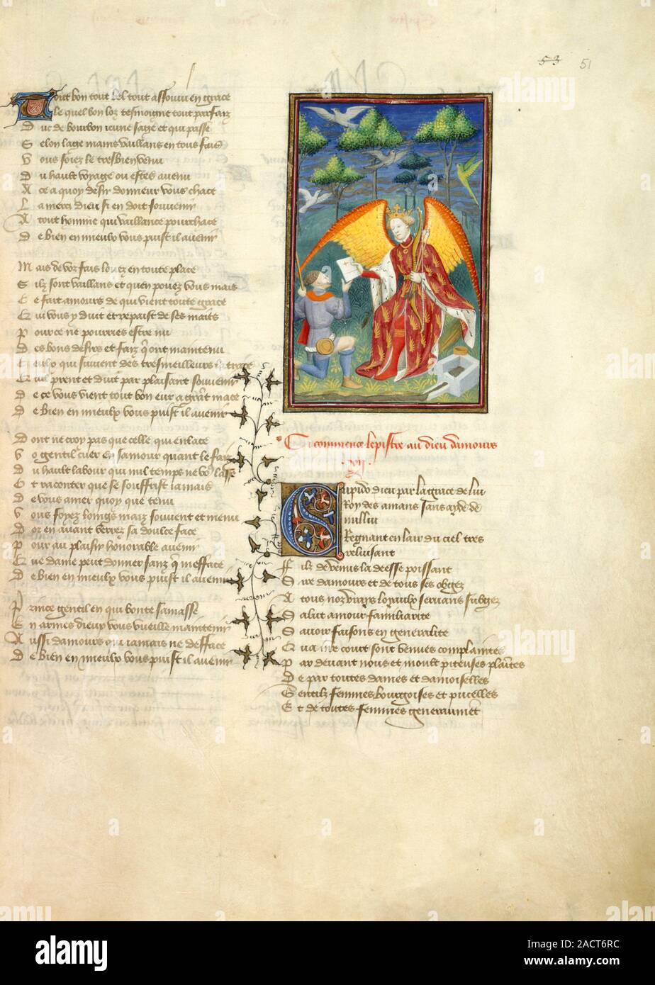 Letter delivered to Cupid, Whole folio A messenger delivers a letter to ...