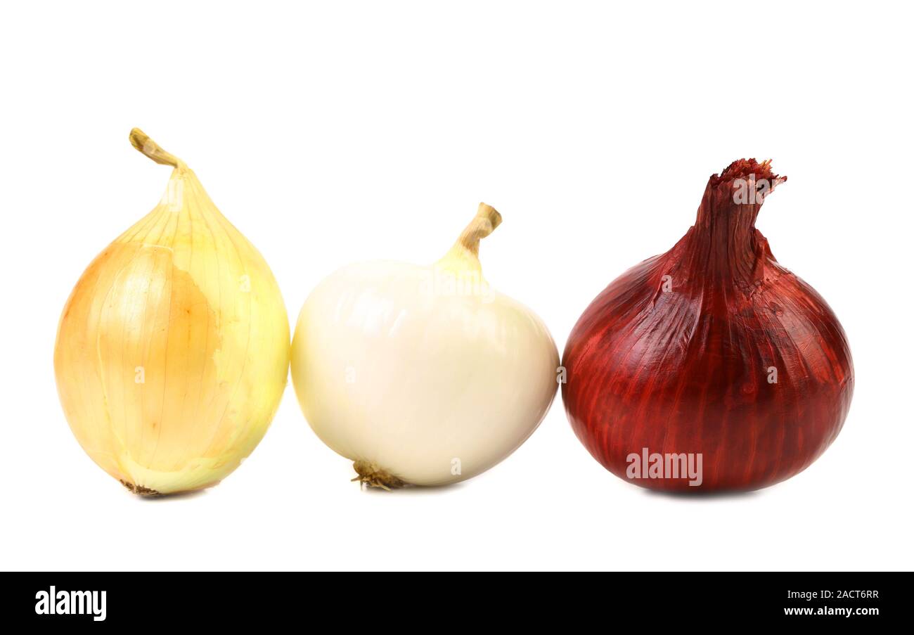 Red white gold onion bulbs Stock Photo - Alamy