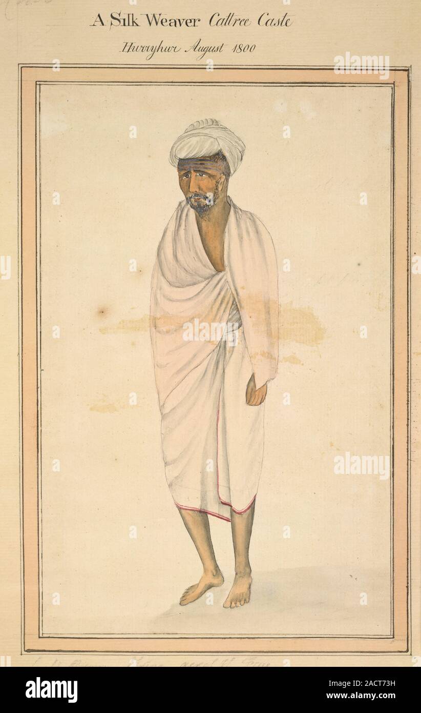 A Silk Weaver, Cattree Caste, Hurryhur. August 1800. Image taken from ...
