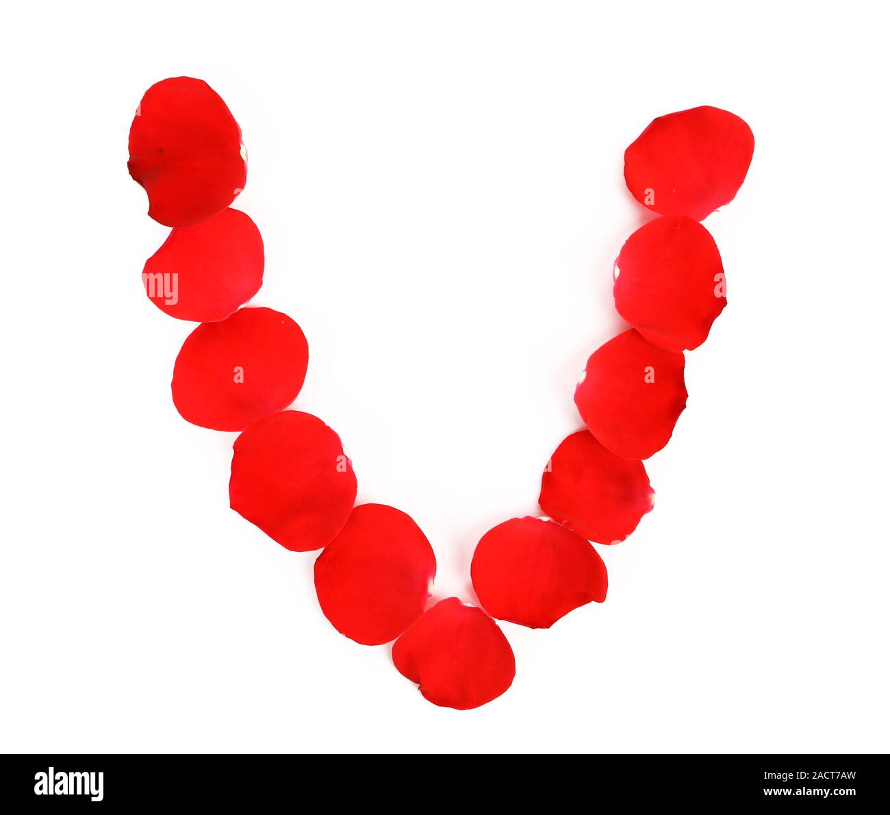 Letter V made of rose petals Stock Photo - Alamy