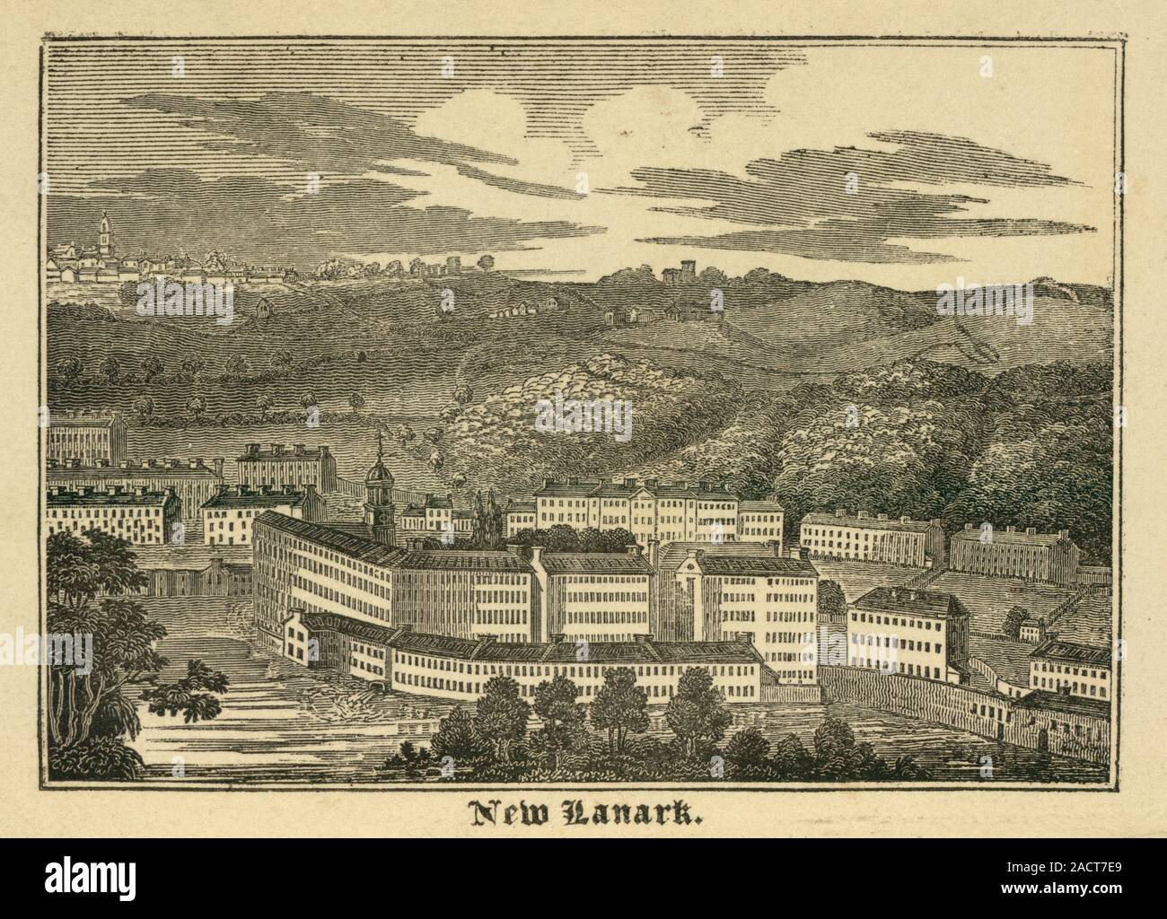 A view of New Lanark. Image taken from History of Lanark, and guide to ...