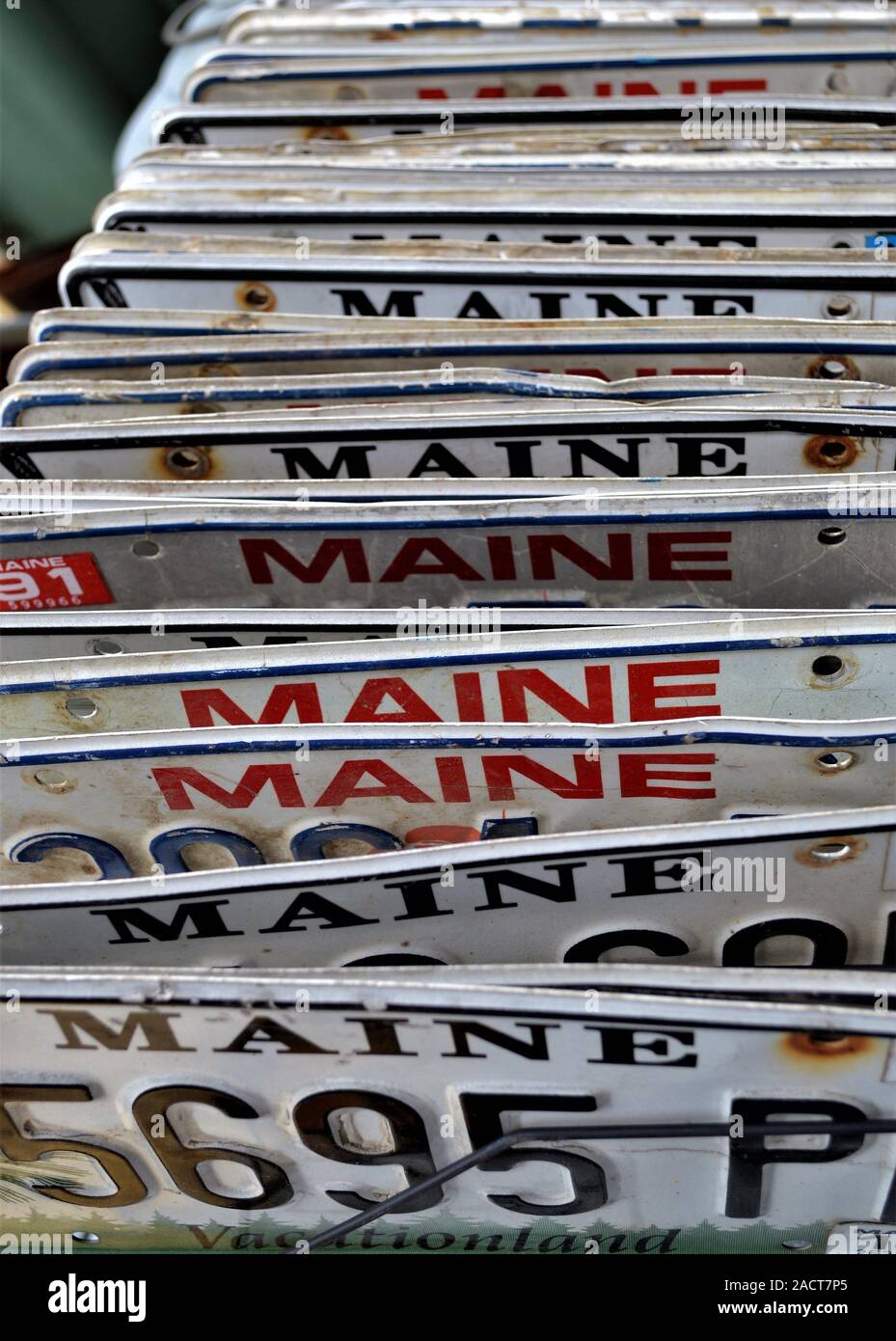 Collection of Maine license plates Stock Photo - Alamy