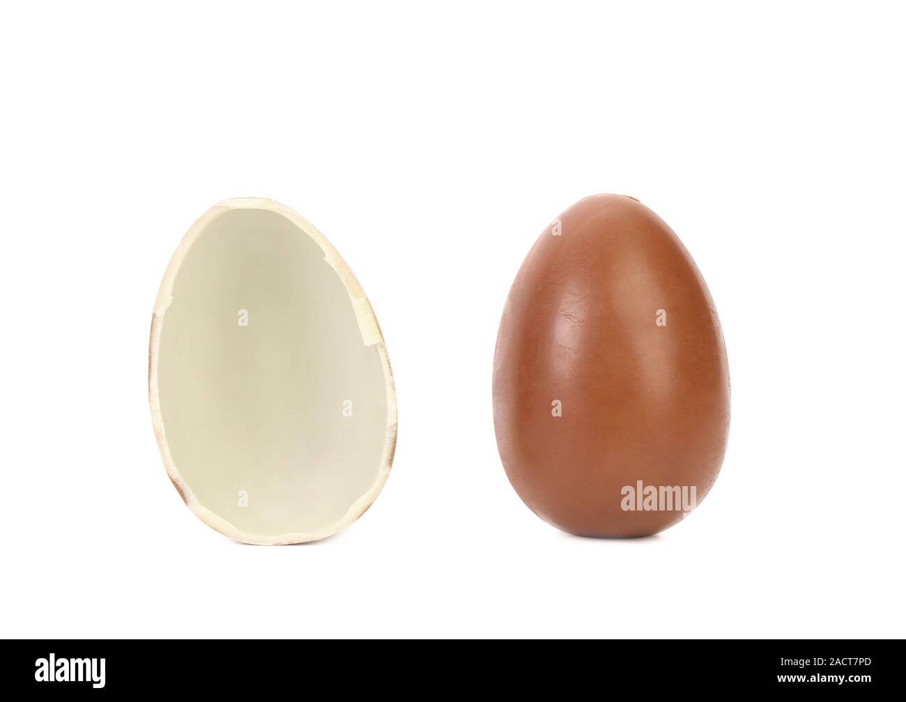 One and half chocolate egg Stock Photo - Alamy