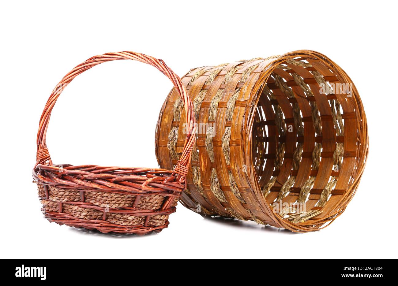 Two wooden baskets Stock Photo - Alamy