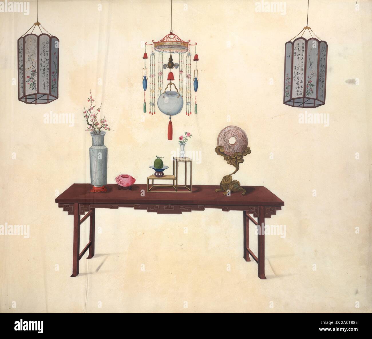 A table and various ornaments, One of 117 drawings illustrating the ...