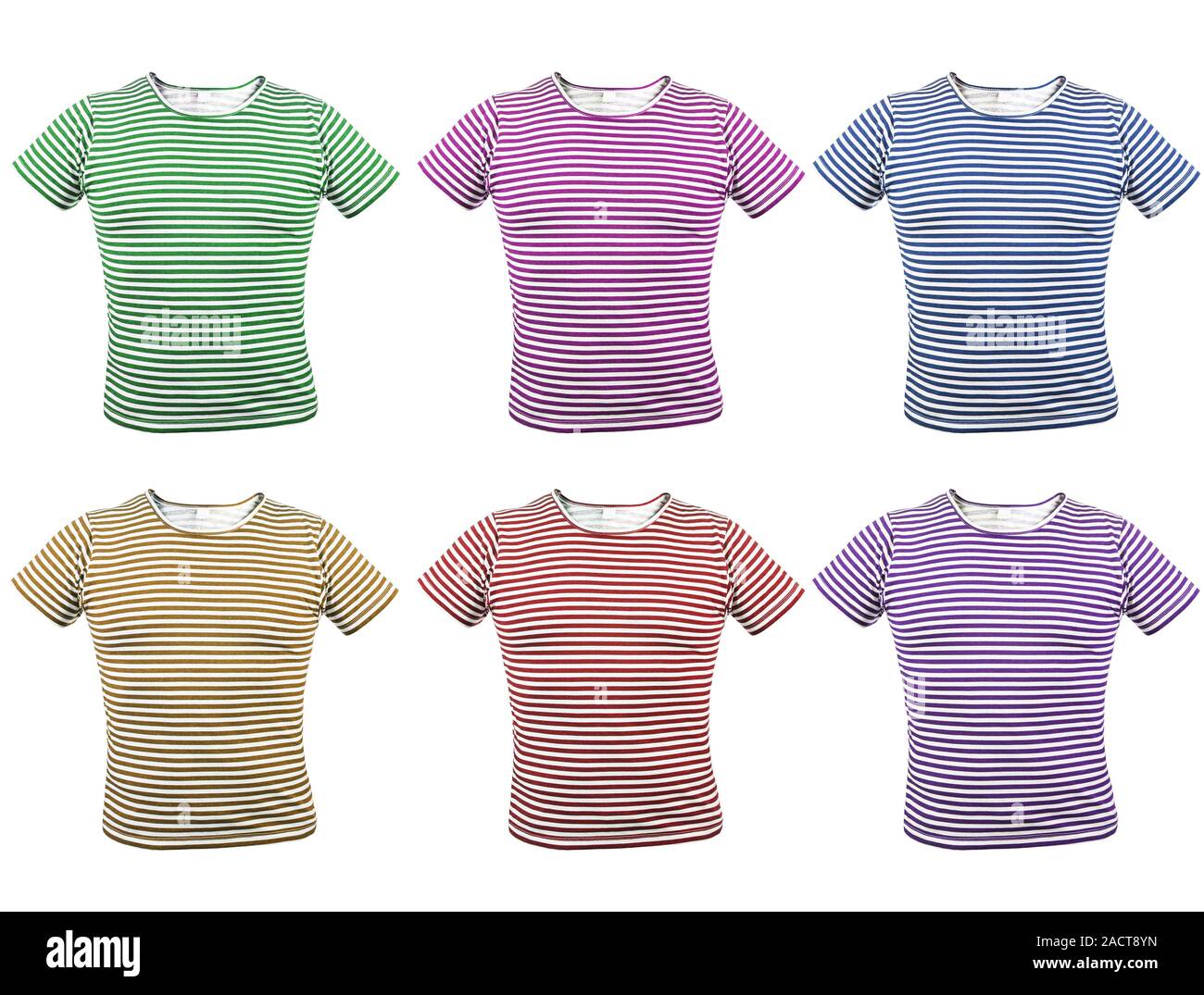 Different colour striped T-shirt. Front Stock Photo - Alamy
