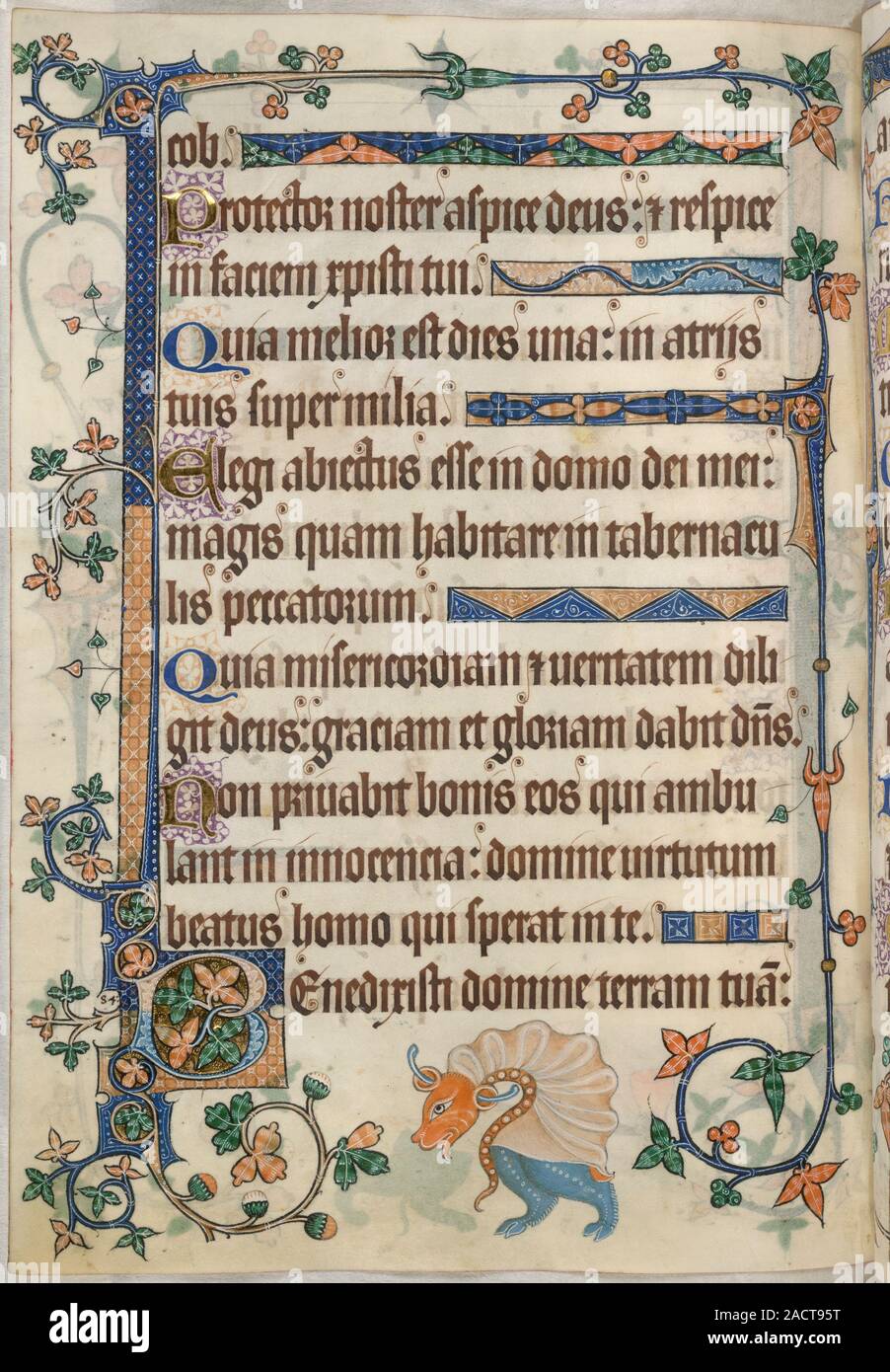 Psalm 84; grotesque, Whole folio End of Psalm 83. Psalm 84 beginning ...