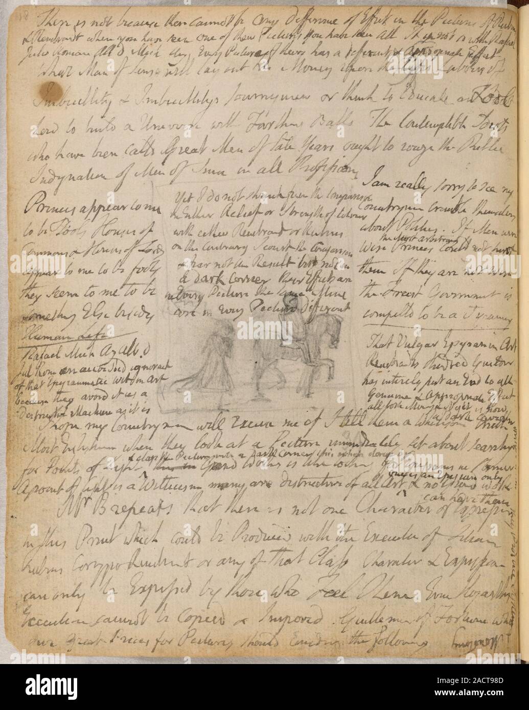 Emblem 3; knight in armour, Whole folio Emblem drawing of a woman on ...