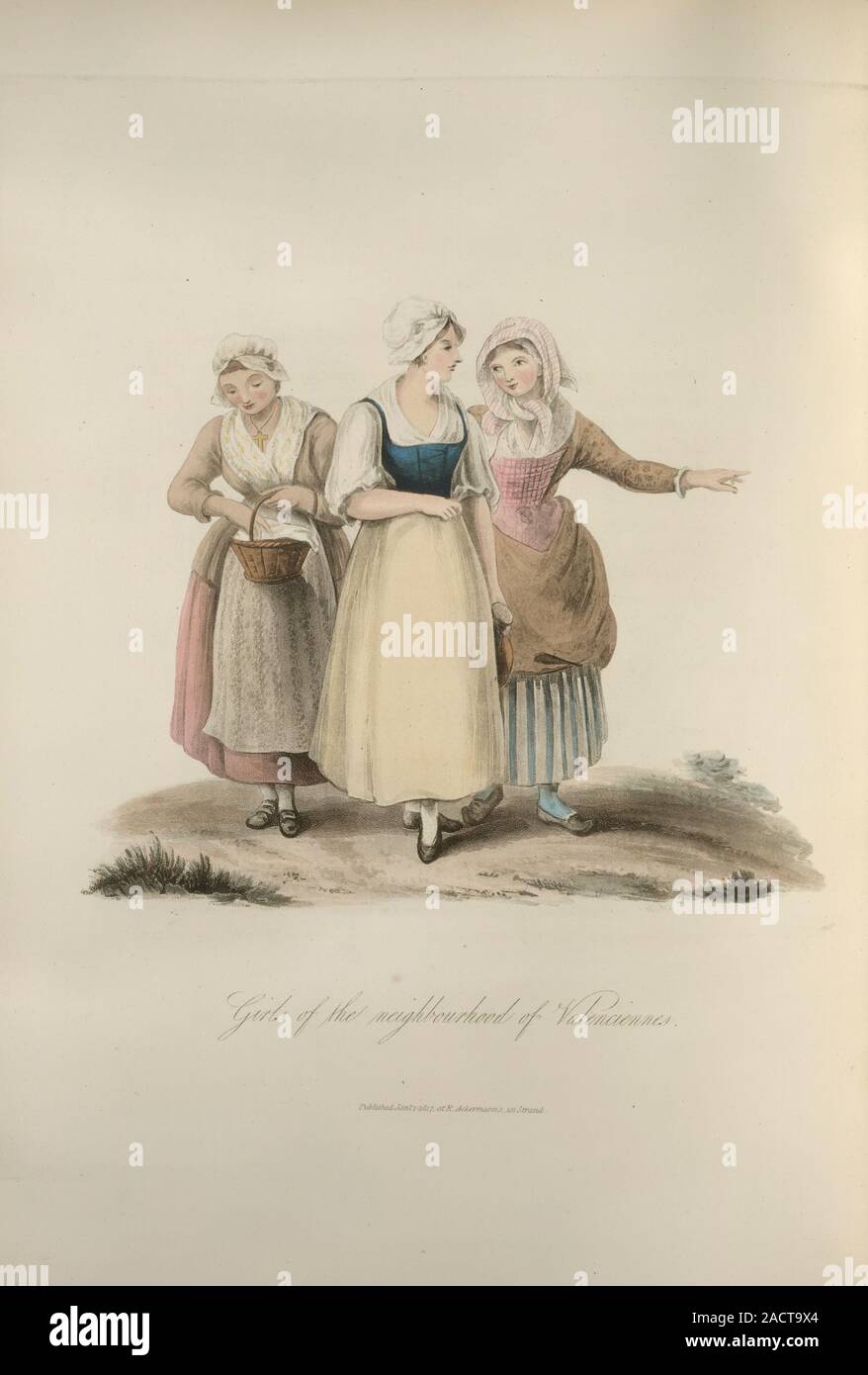 A group of Dutch girls of the neighbourhood of Valenciennes. Image ...