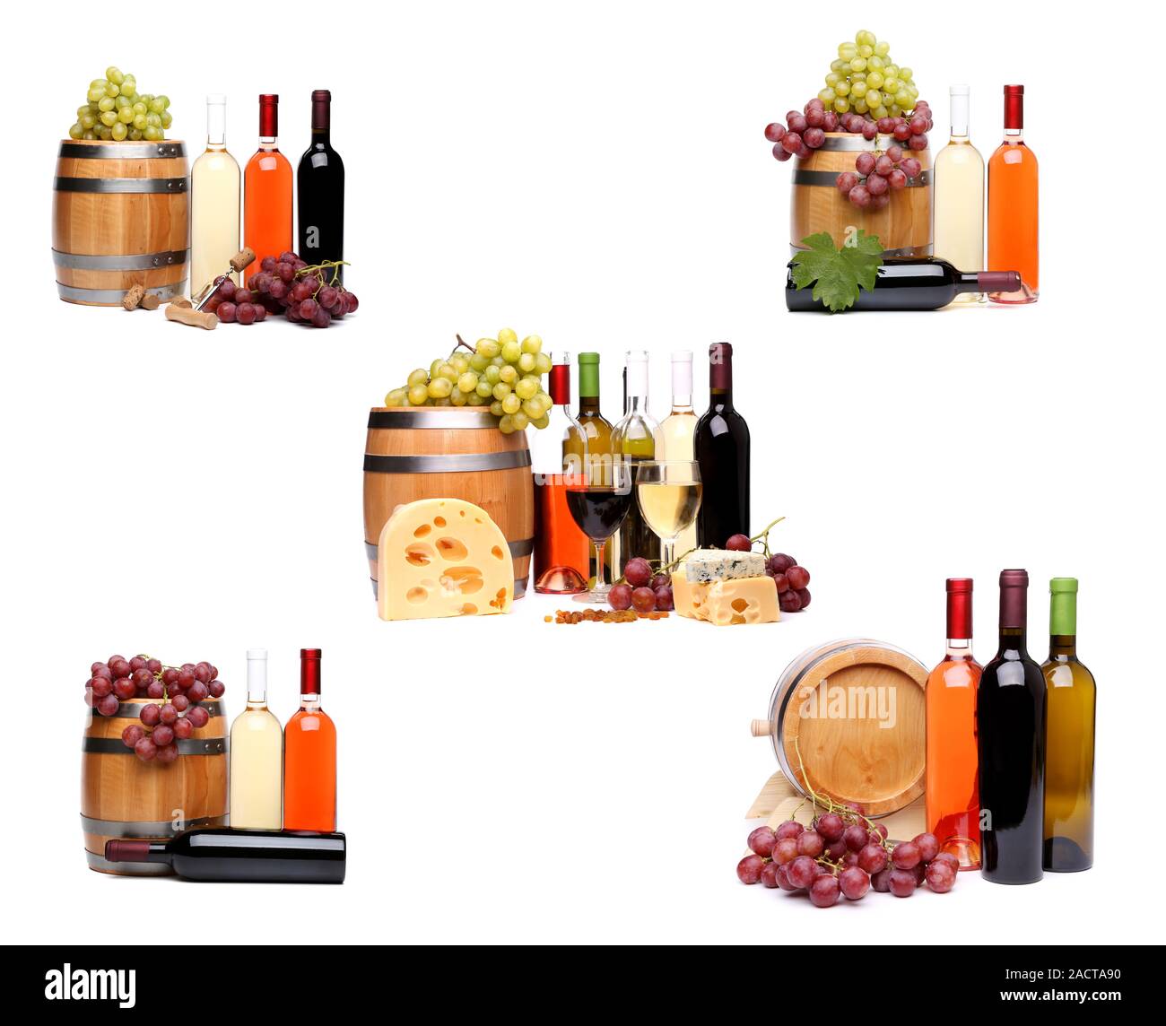 Collage of wine compositions Stock Photo - Alamy