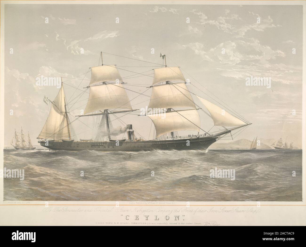 PandO steamship 'Ceylon', PandO steamship 'Ceylon'. Lithograph. British ...