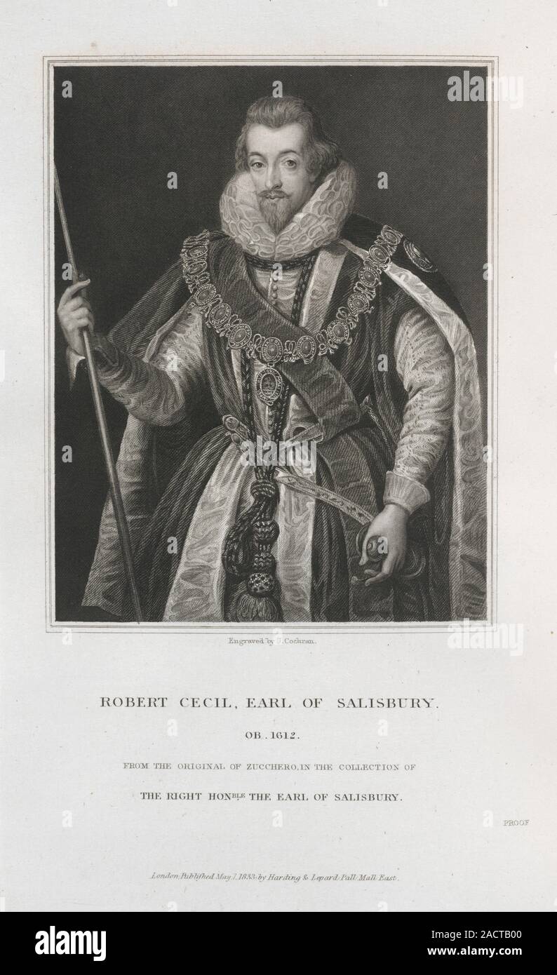 Robert Cecil, 1st Earl of Salisbury (c.1563 - 1612). English statesman ...
