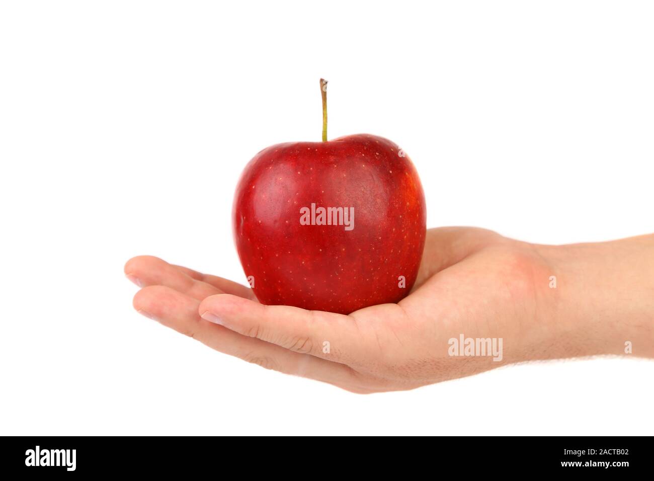 Woman eat red apple Cut Out Stock Images & Pictures - Alamy