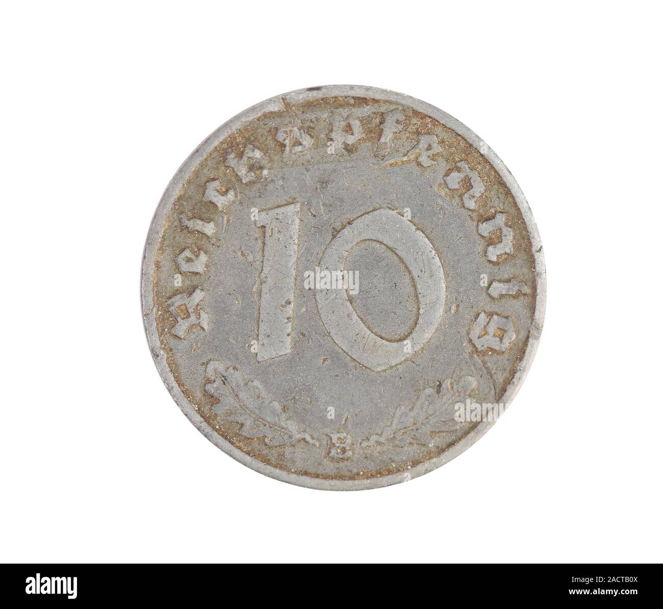German 10 coin isolated on white. Front Stock Photo - Alamy