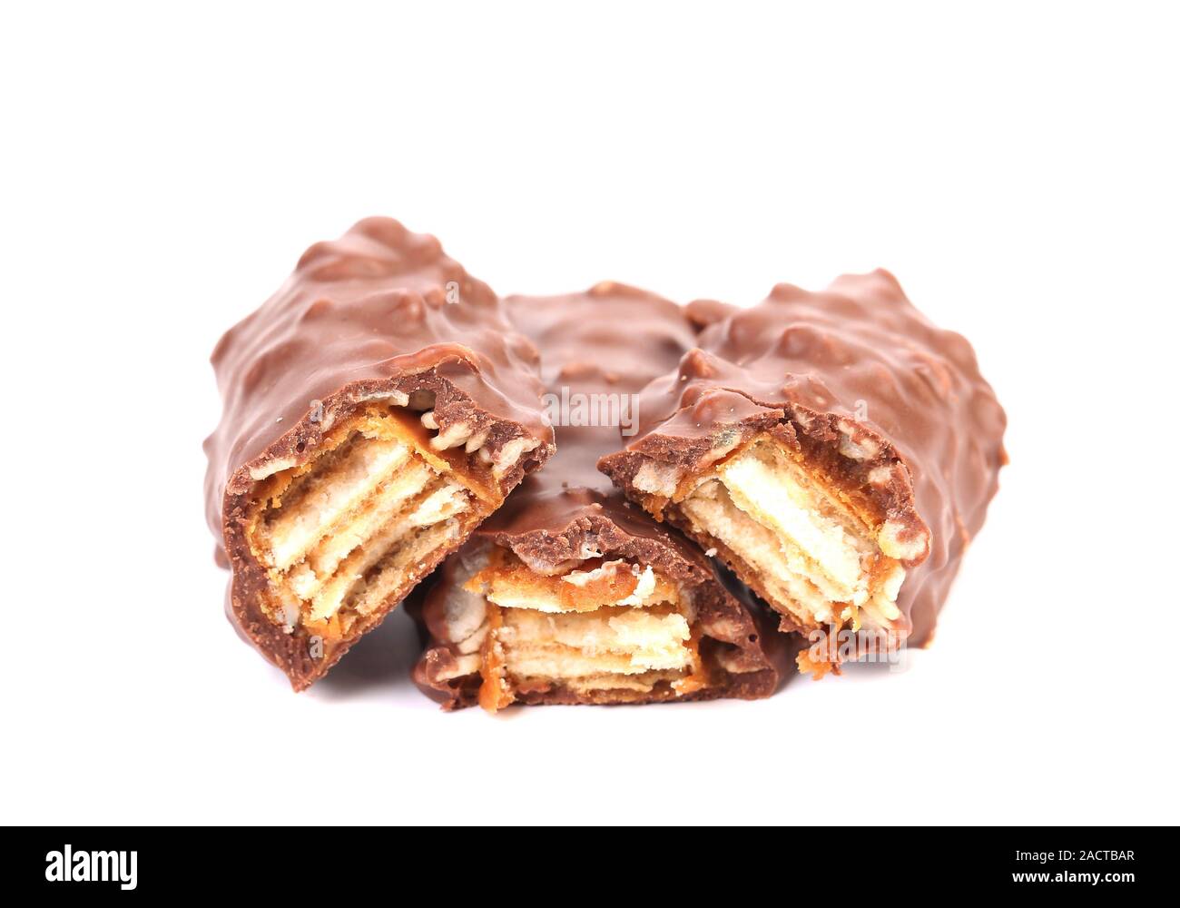 Break bar chocolate with filling Stock Photo - Alamy