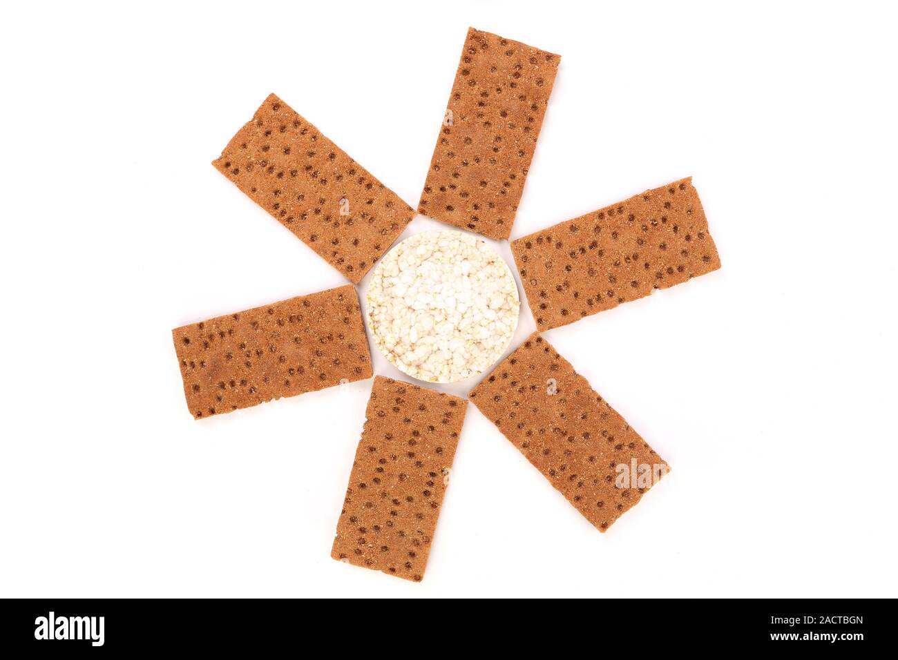 Puffed rice snack and grain crisp bread Stock Photo - Alamy