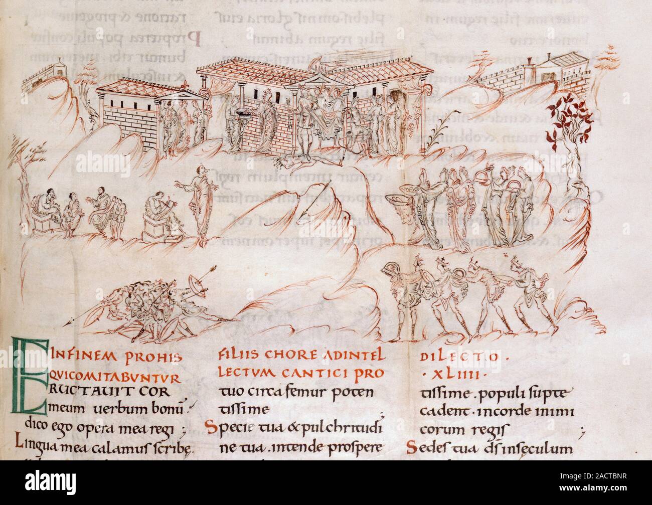 Illustration to Psalm 44 Image taken from Harley Psalter. Originally ...