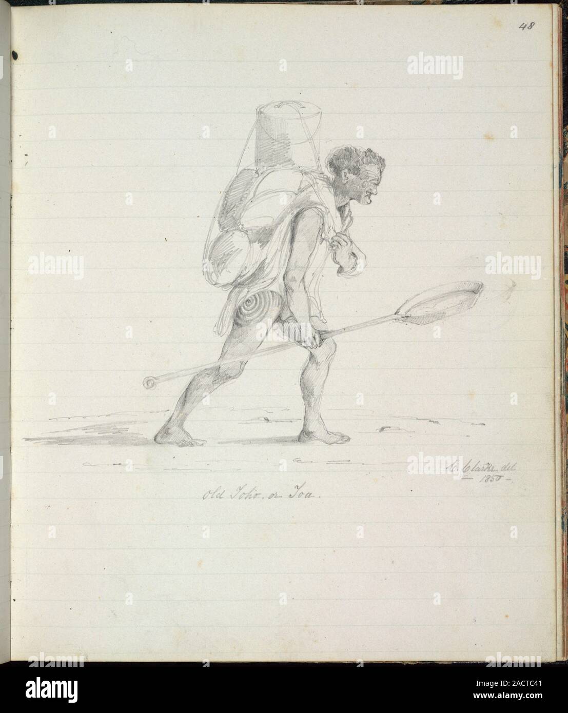 Portrait of Old Toho, or Toa Image taken from Drawings and Sketches in ...