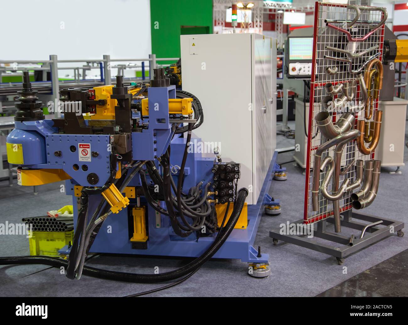 3D Pipe bending machine and pipe bending products Stock Photo - Alamy