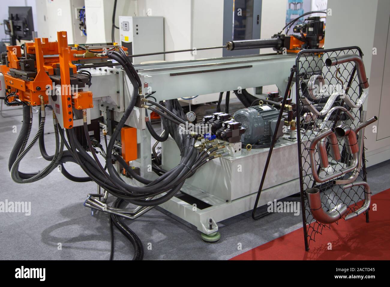 3D Pipe bending machine and pipe bending products Stock Photo - Alamy
