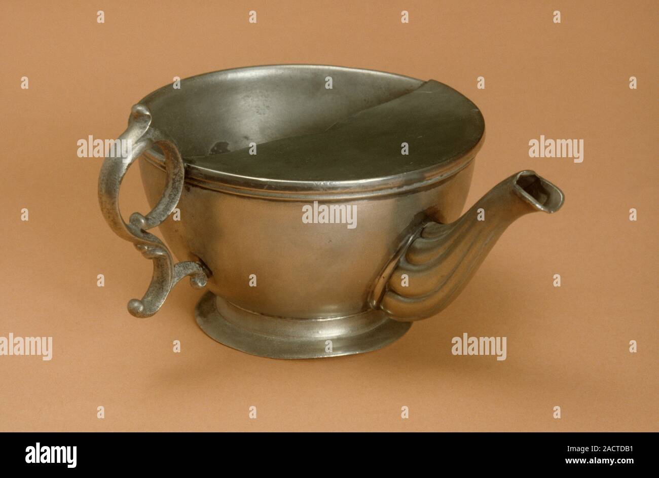 Pewter invalid feeder, dating from nineteenth century, England. These ...