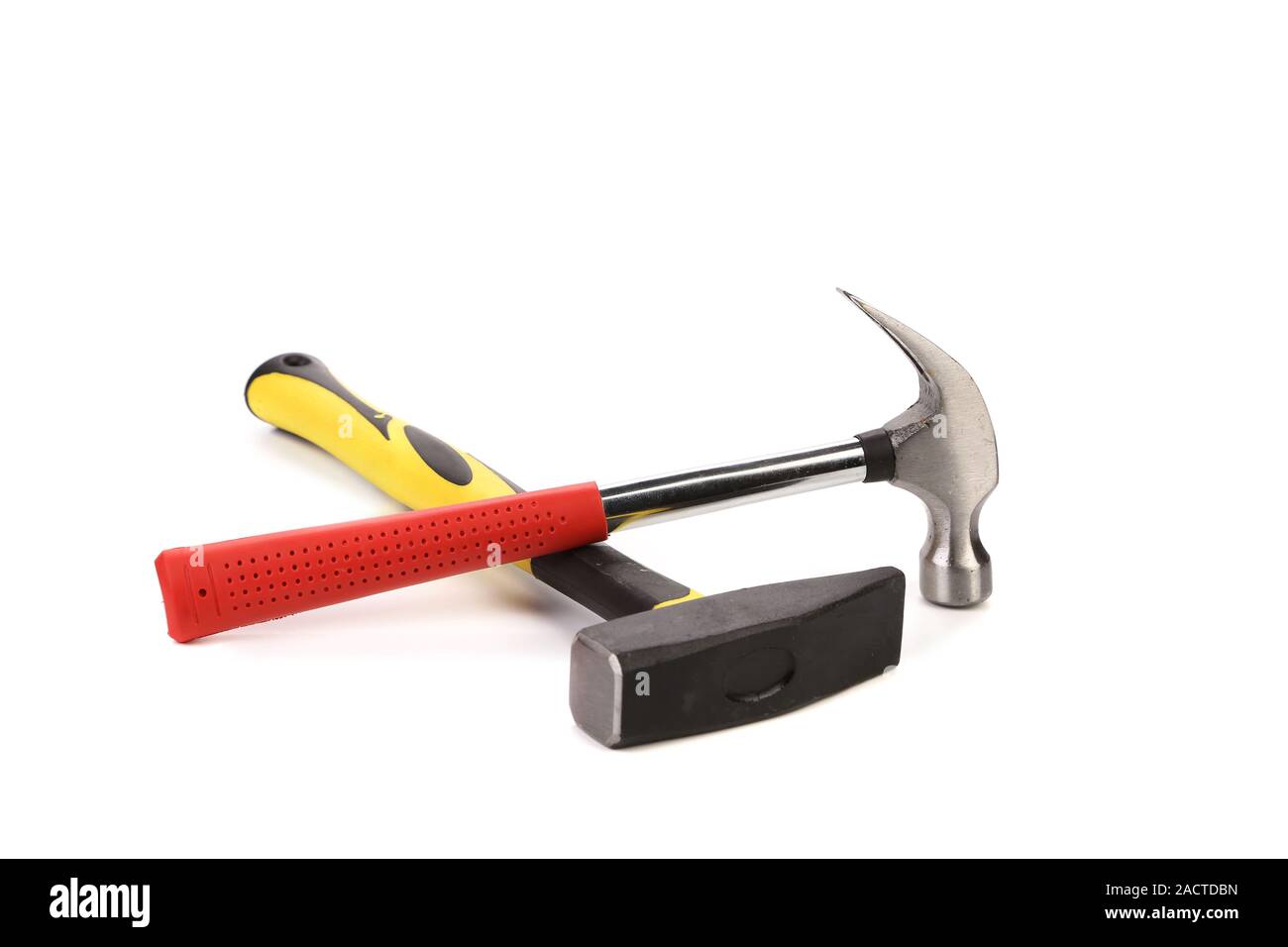 Two Hammers crossed and isolated Stock Photo - Alamy
