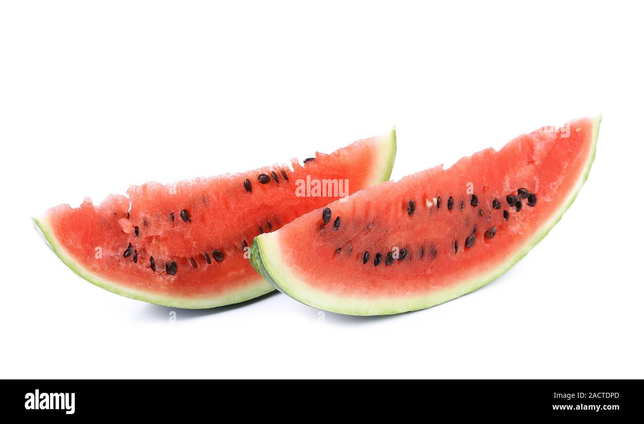 Watermelon slice isolated on white background Stock Photo - Alamy