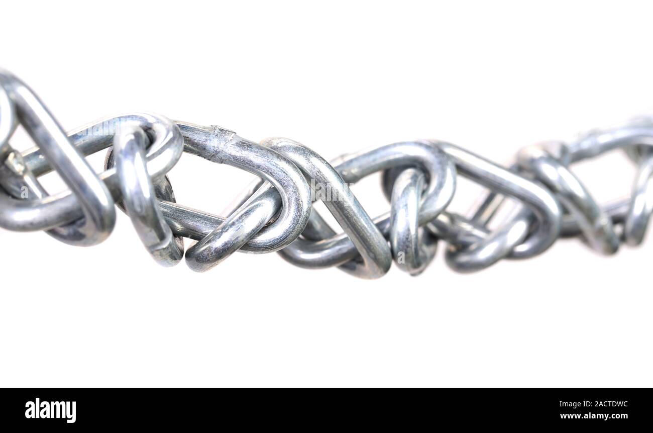 Twisted chain. Isolated on a white background Stock Photo - Alamy