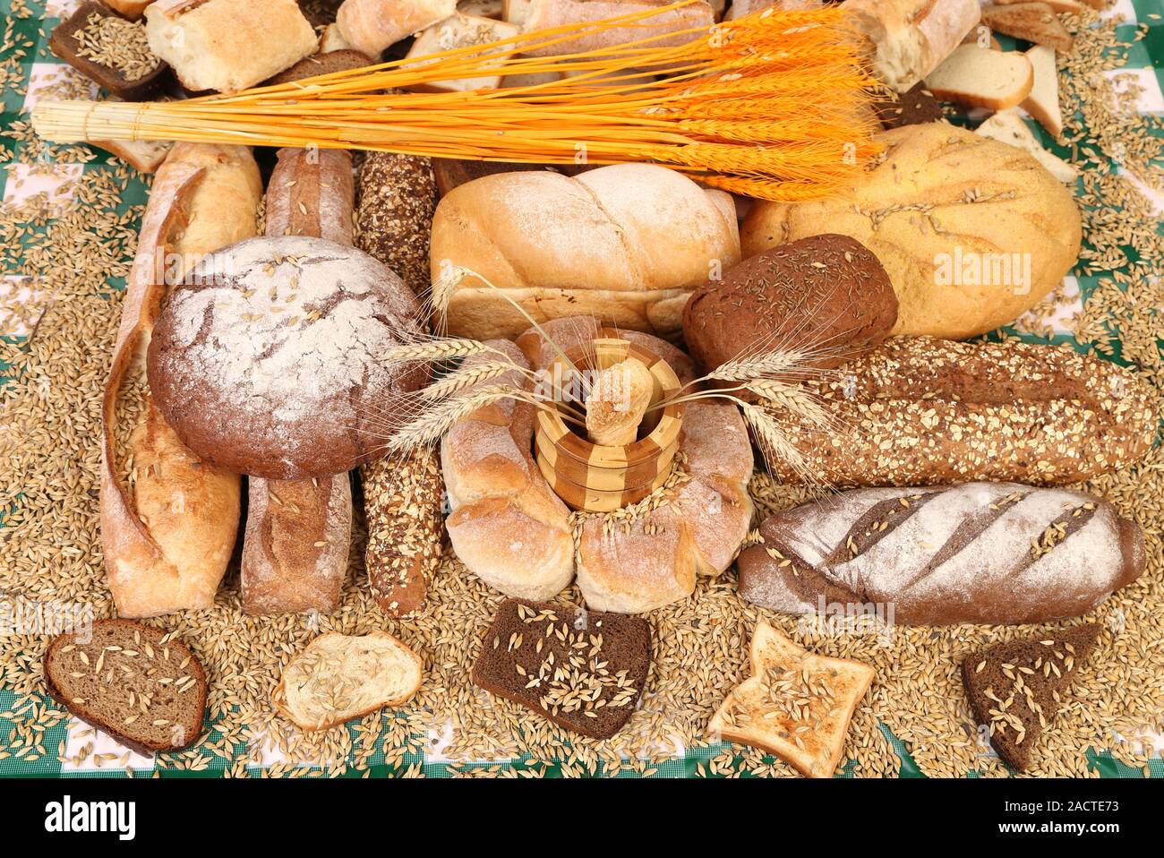Composition of breads. Close up Stock Photo - Alamy