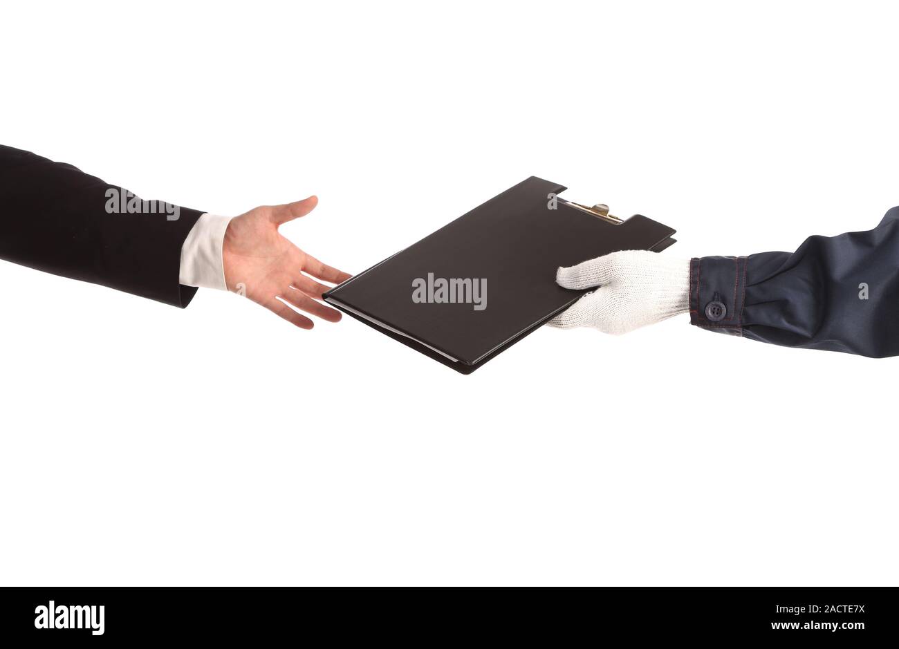Transmission of documents by hand Stock Photo - Alamy