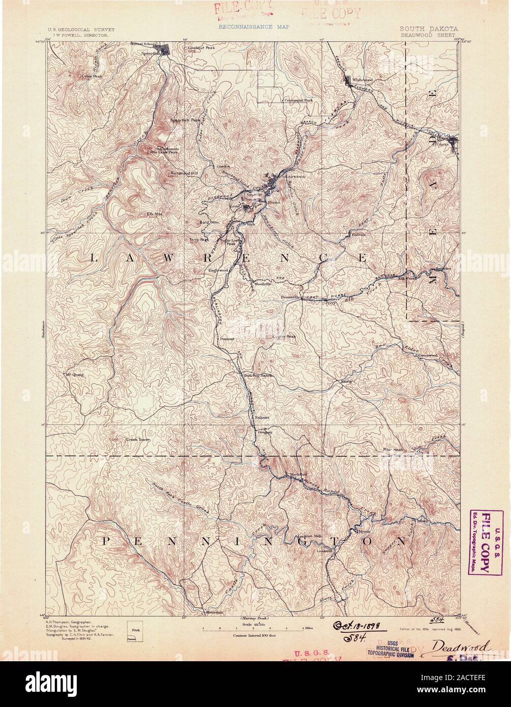 Deadwood south dakota map hi-res stock photography and images - Alamy