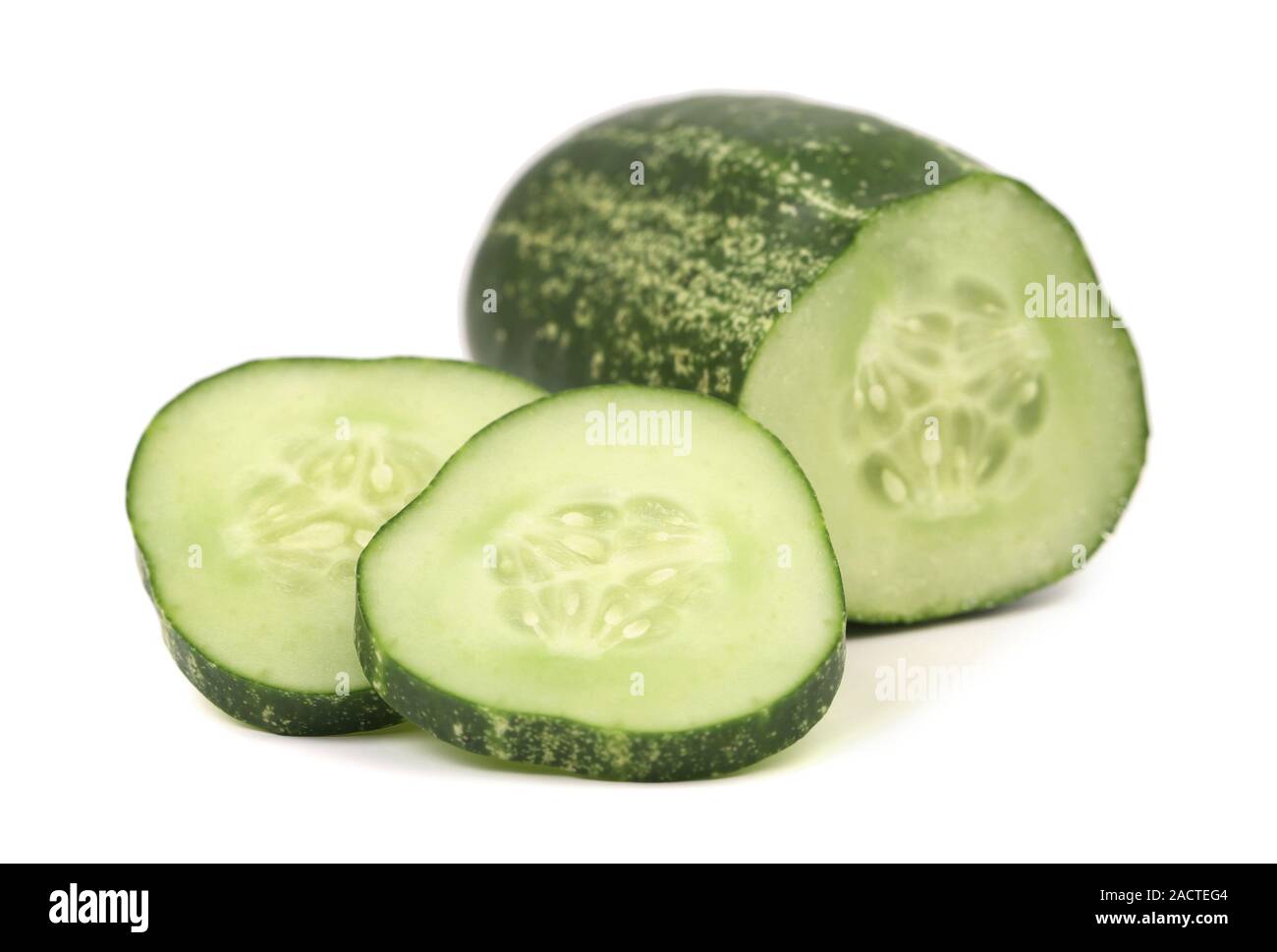 Fresh cucumber and slices Stock Photo - Alamy