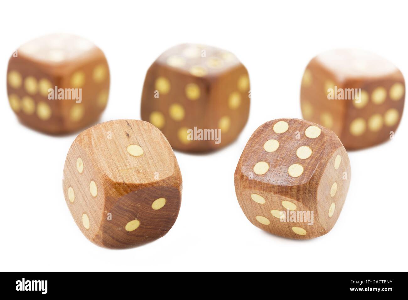 Wooden dice, handmade Stock Photo - Alamy