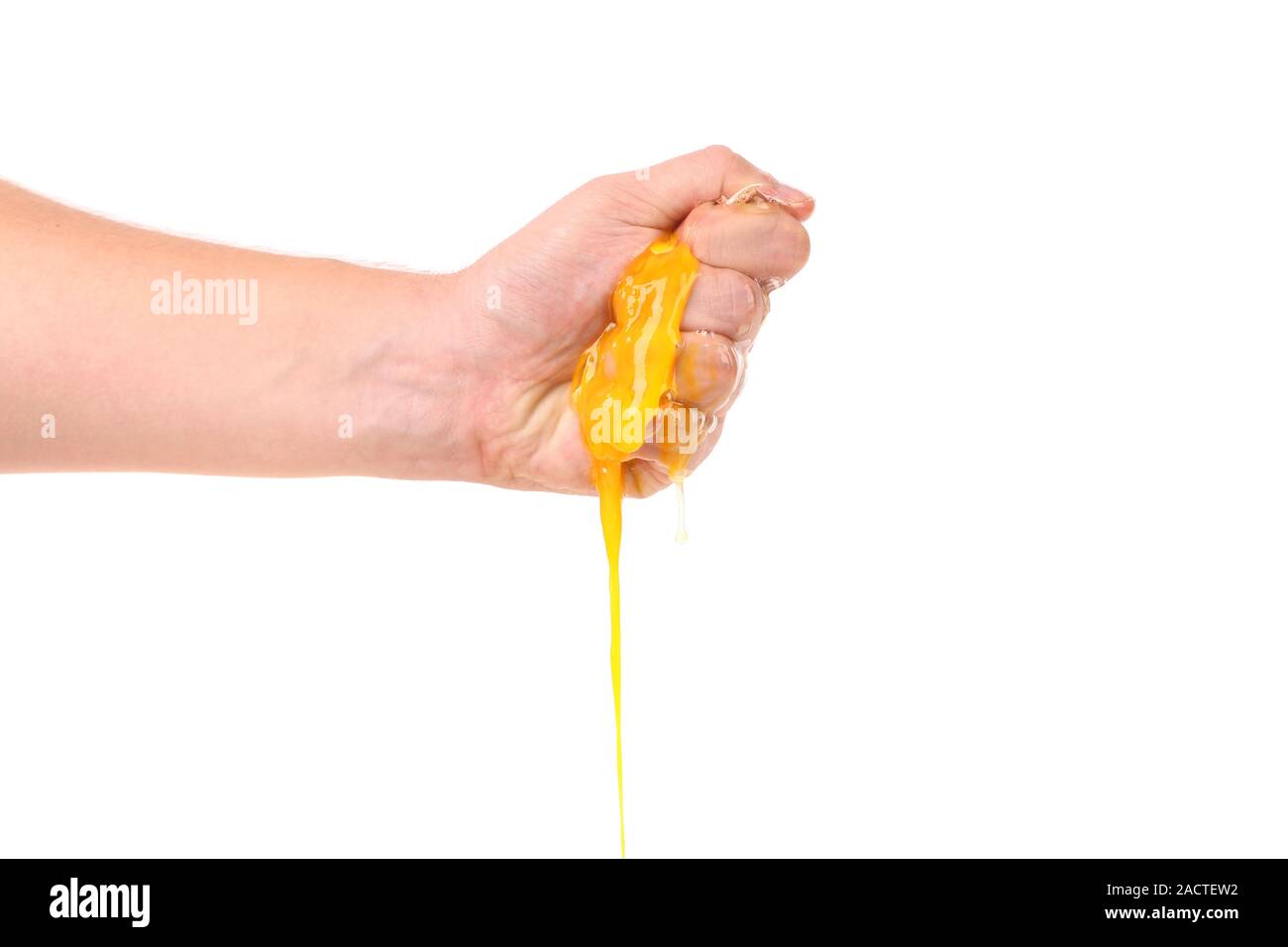 Hand pressing of egg Stock Photo - Alamy