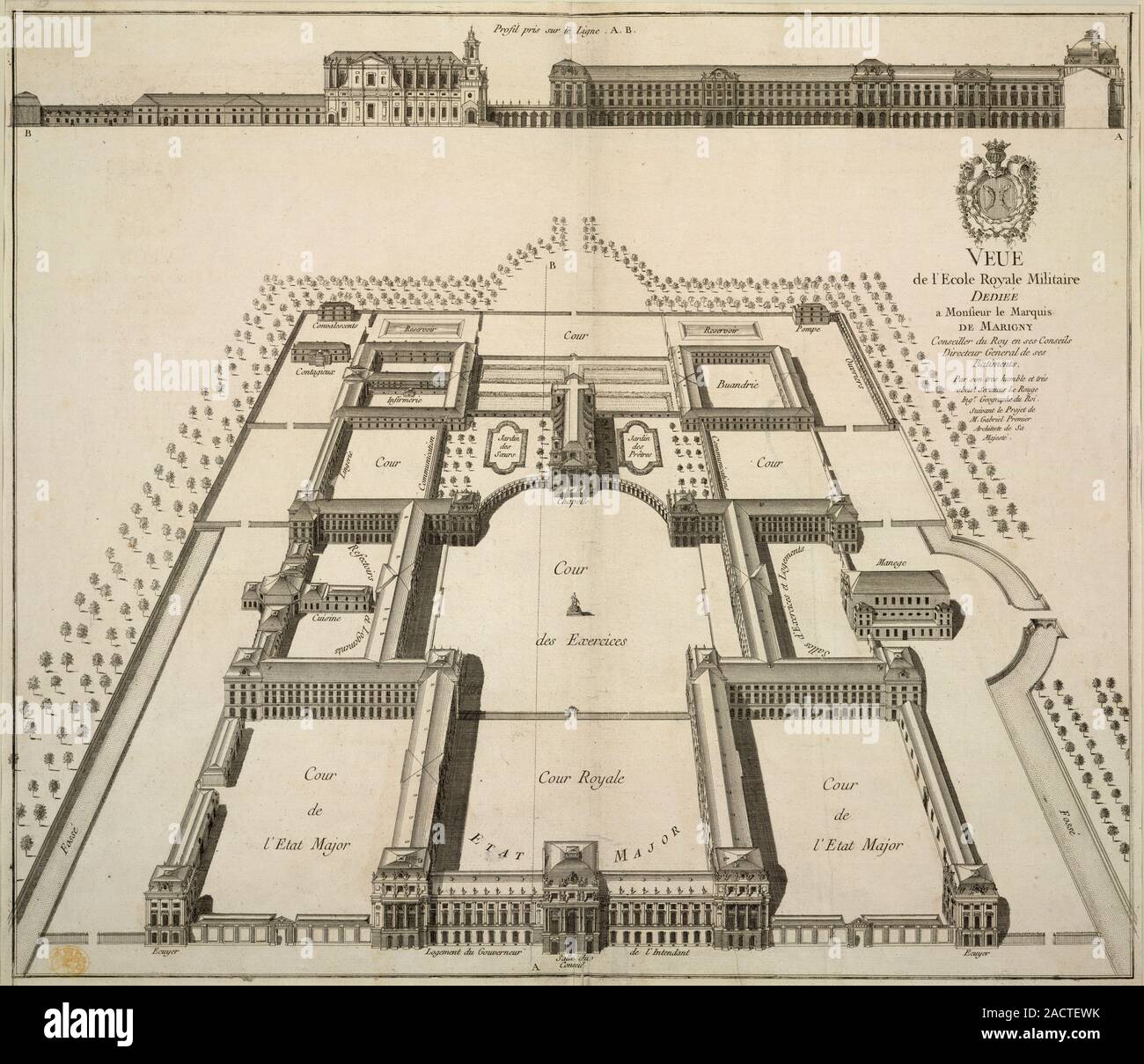 A plan of the Royal military college Stock Photo - Alamy