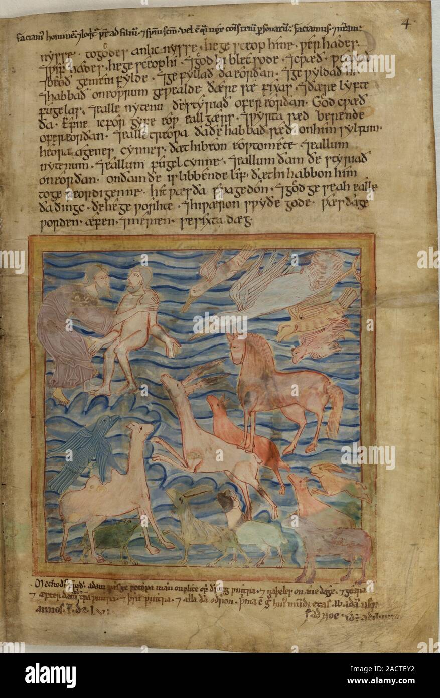 Adam naming the animals, Whole folio Adam naming the animals ...