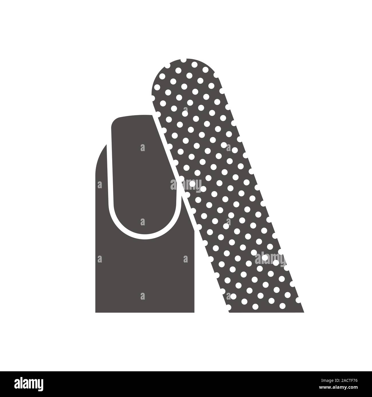 Nail filing icon. Manicure silhouette symbol. Woman's nail with file ...