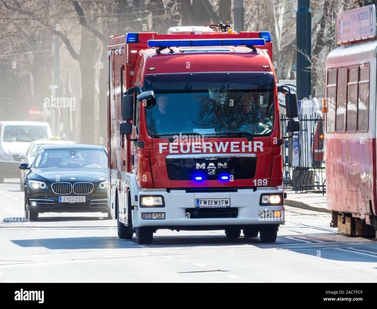 Fire brigade in action Stock Photo - Alamy