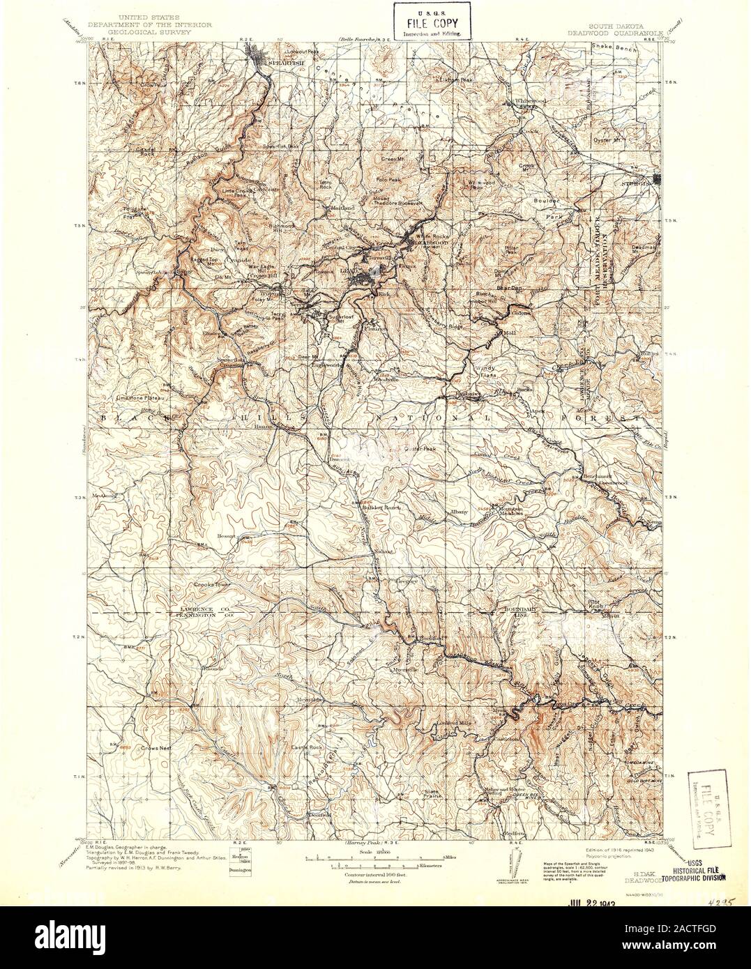 Deadwood south dakota map hi-res stock photography and images - Alamy