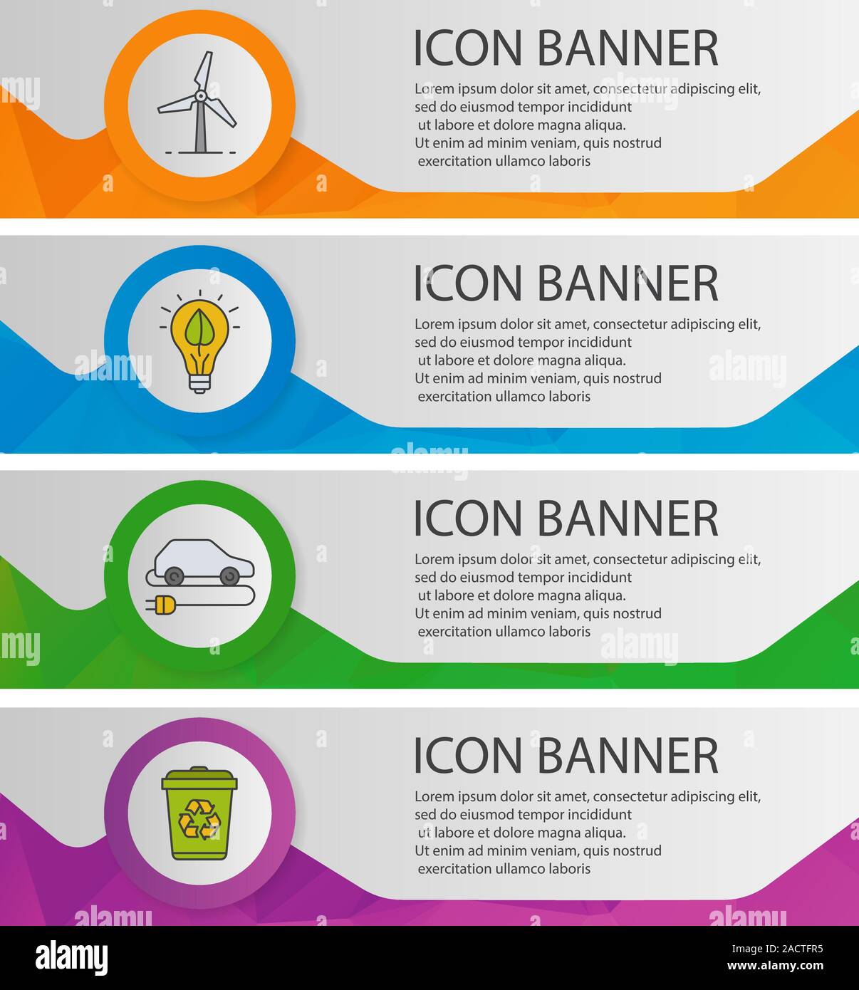 Eco energy banner templates set. Wind energy, eco concept, electric car ...