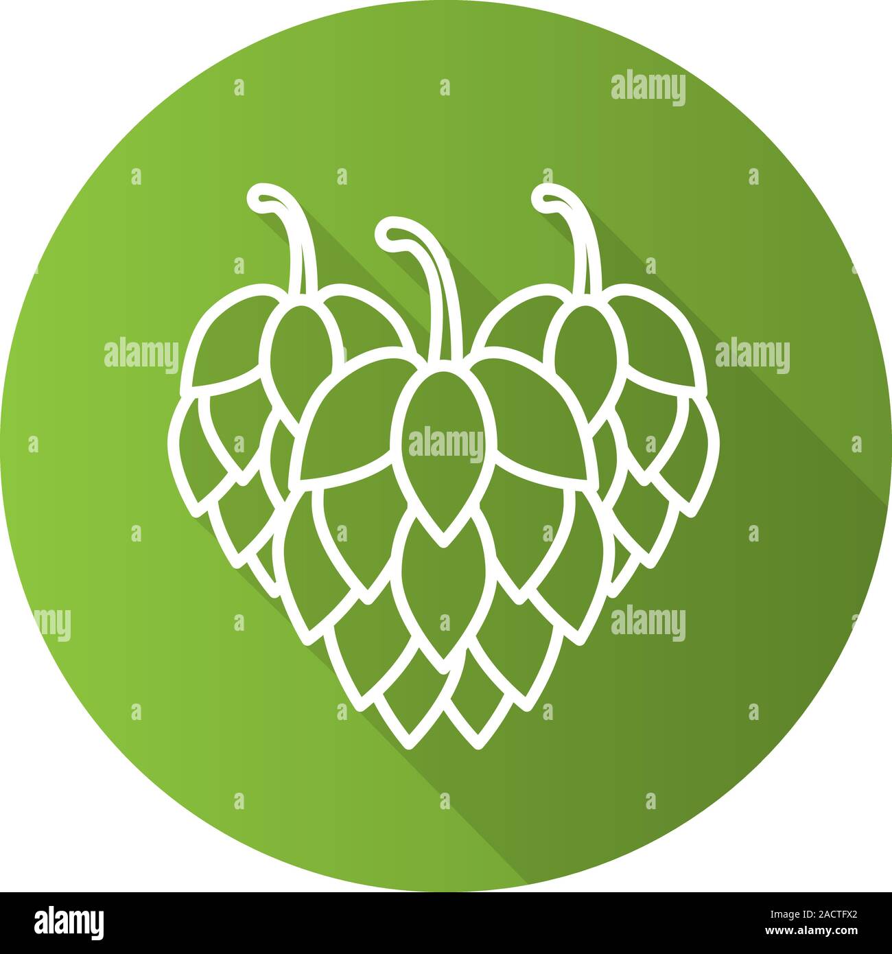 Hop cones flat linear long shadow icon. Vector line symbol Stock Vector ...