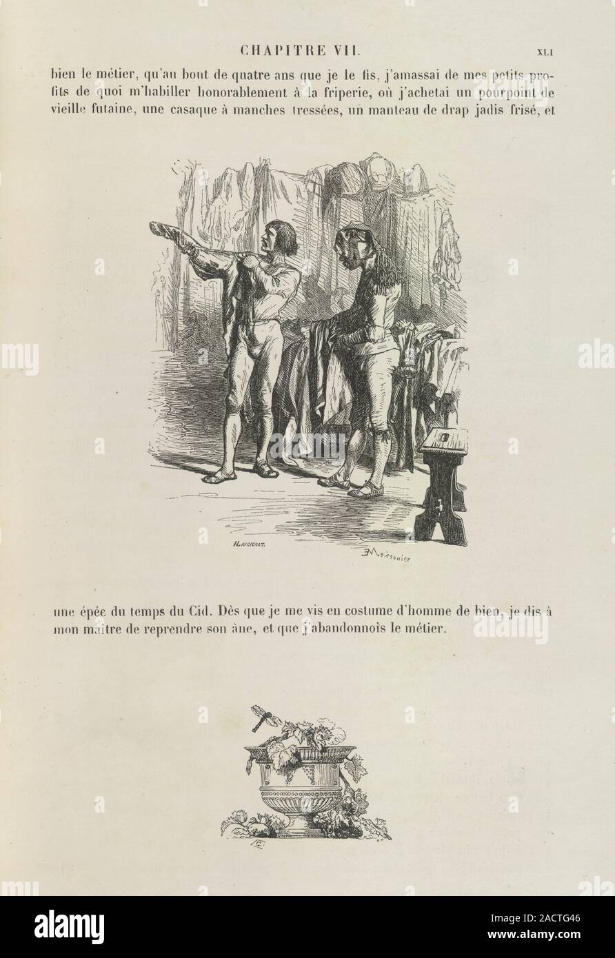 A man getting dressed, A man getting dressed. Wood-engraved vignette ...