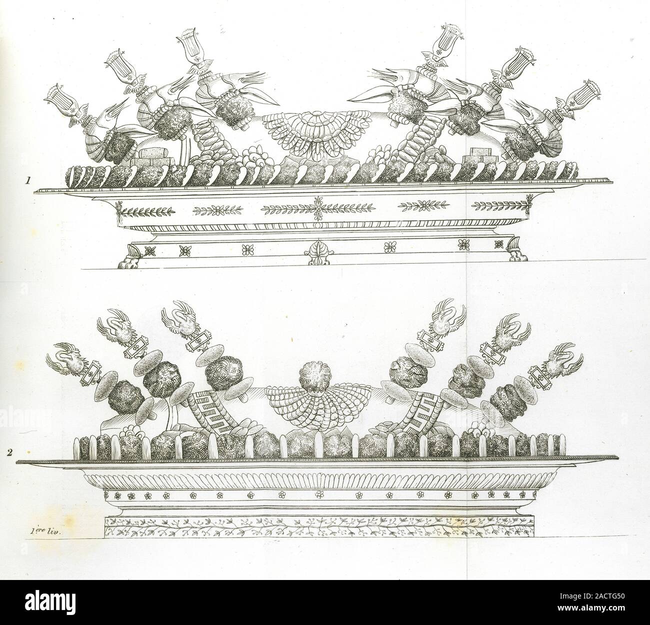 Lobster and fowl designs from The Art of French cuisine in the ...