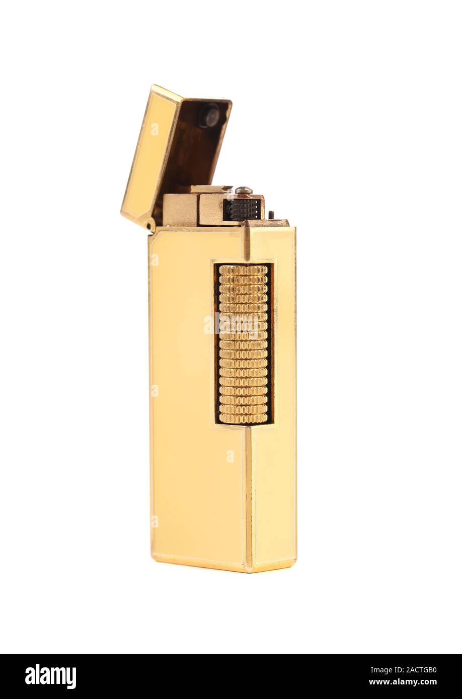 Elegant golden gas lighter Stock Photo - Alamy